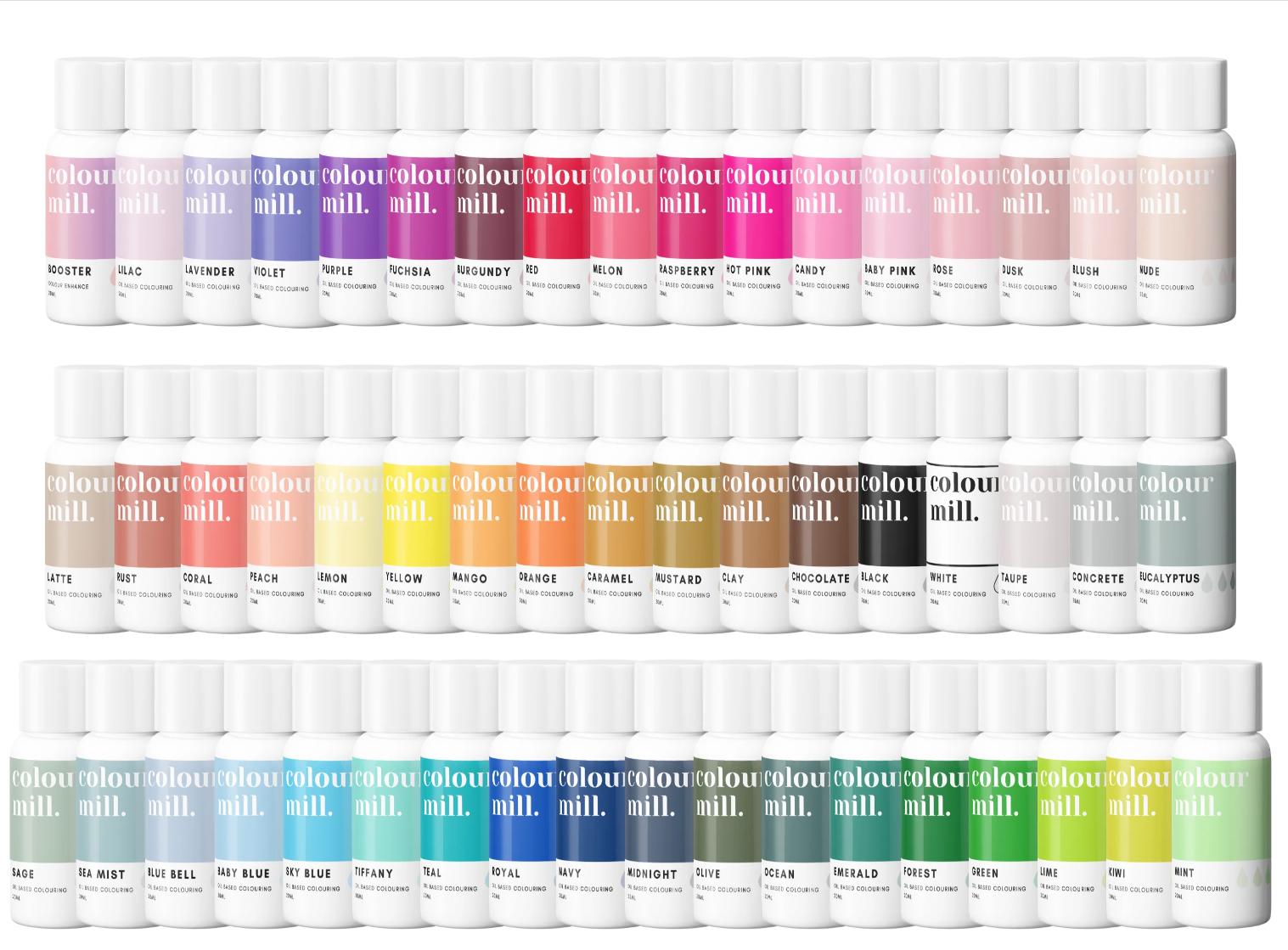 Edible Food Gel Colouring (20ml) - Colour Mill | Cup Cakerie